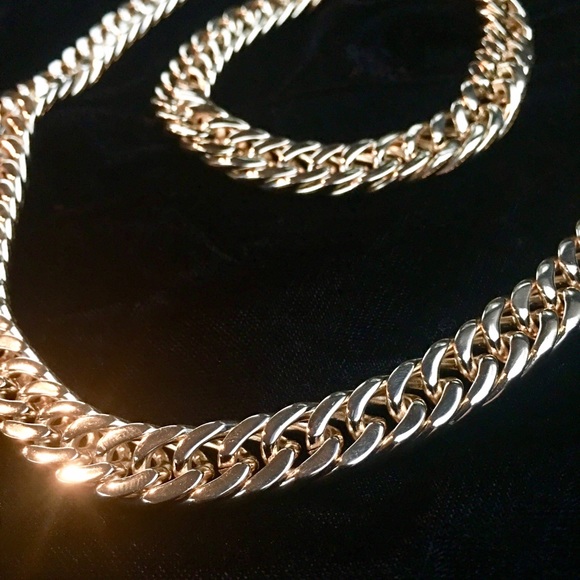 Accessories | Double Cuban Link 18k Gold Chain Bracelet Italy | Poshmark